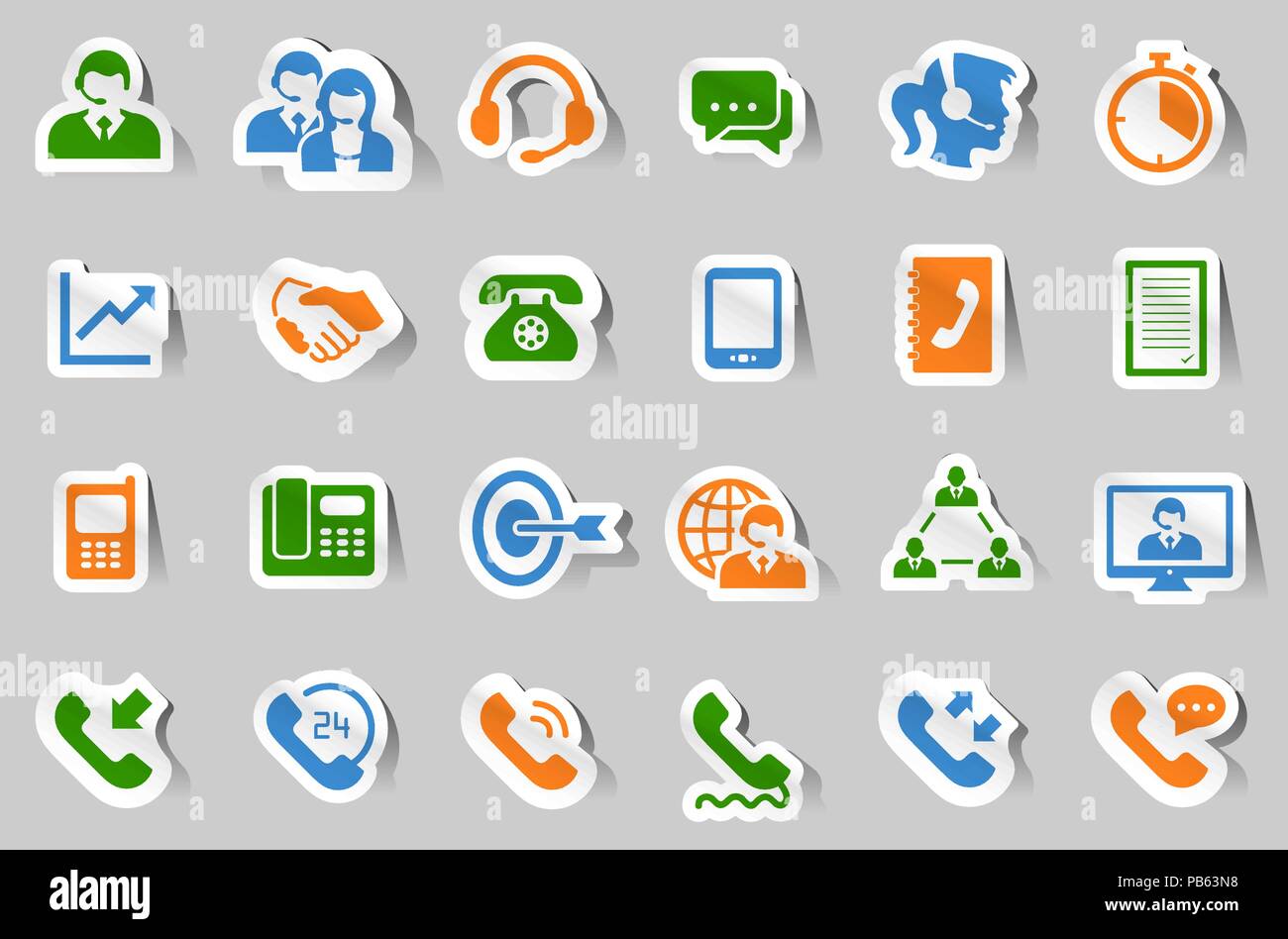 A Collection of Call Center and Communication Button Icons - Vector Art ...