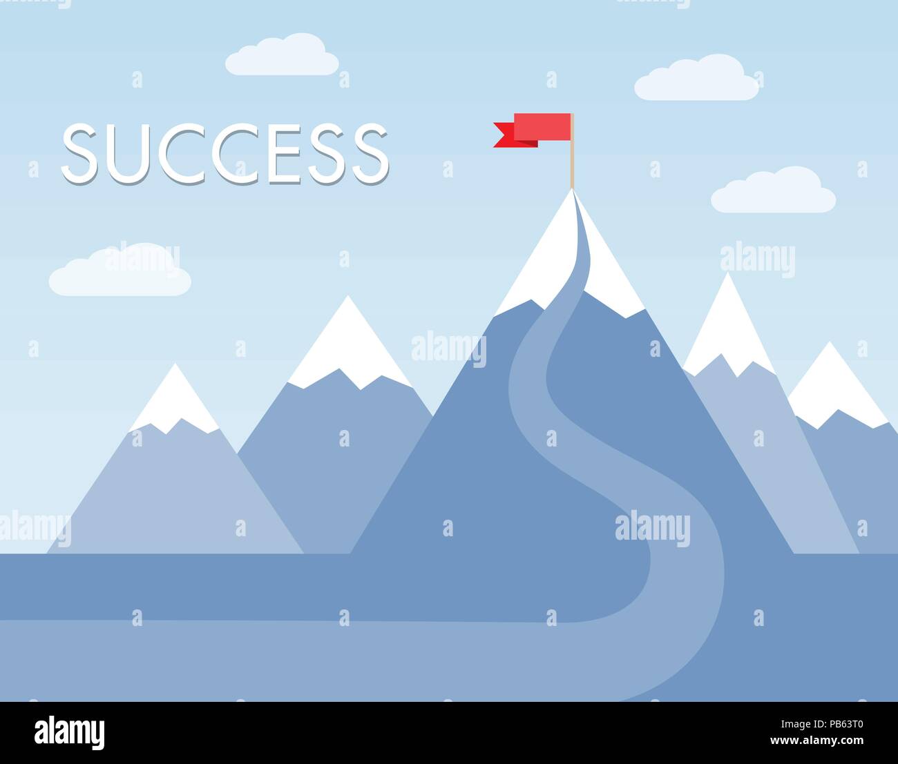 Way to the top of the mountain. A Long Way To Success Stock Vector ...