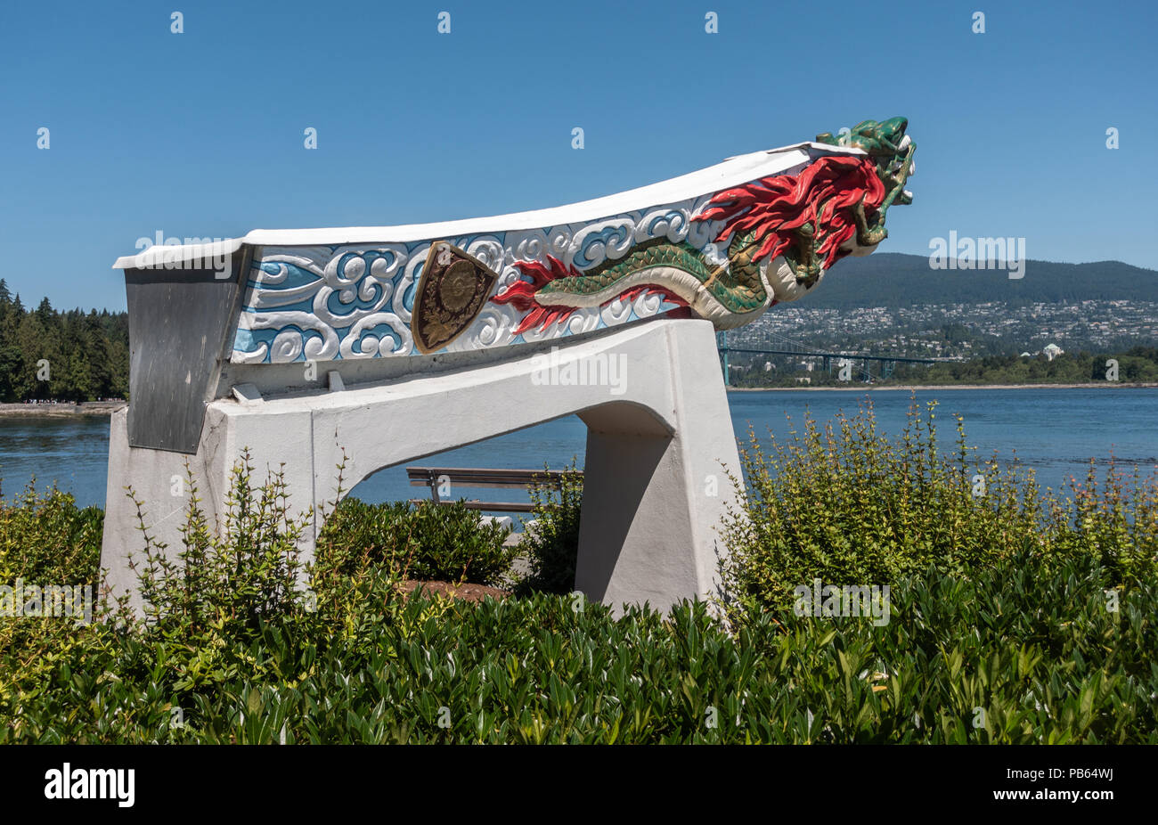 Vancouver, Canada - July 15, 2018: Monument displaying the figurehead ...