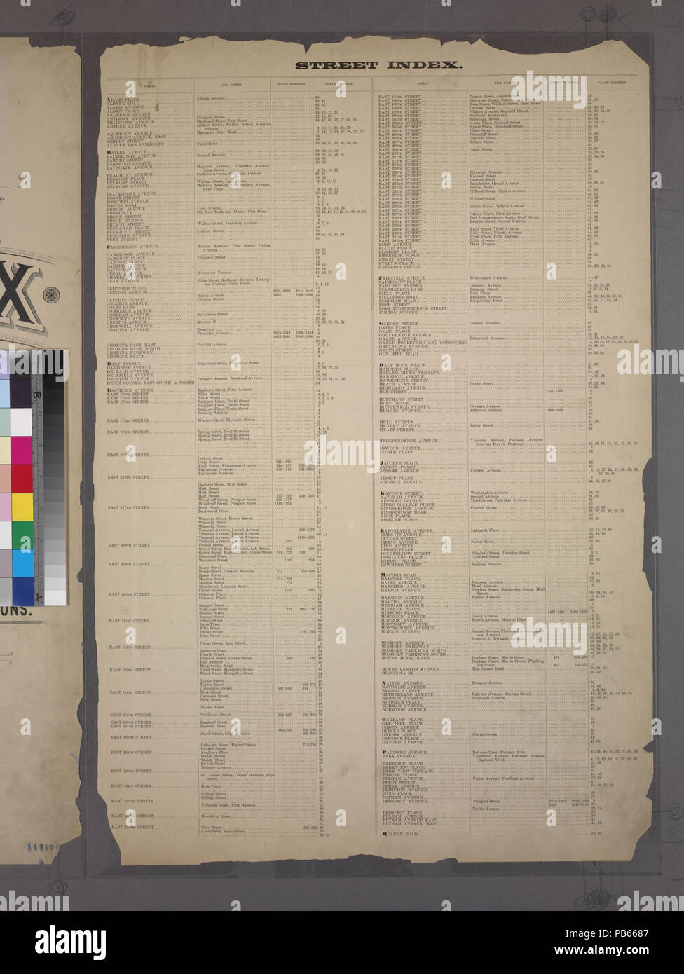 Historical street index map hi-res stock photography and images - Alamy