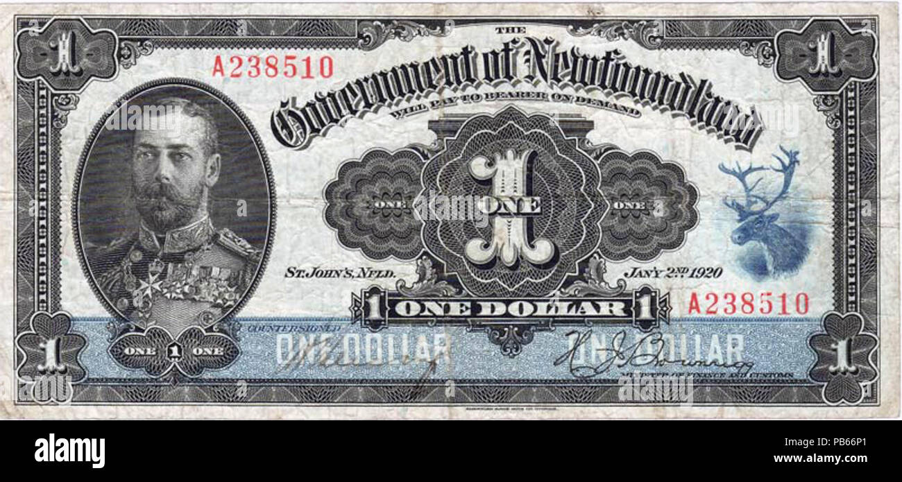 1098 NFLD dollar bill Stock Photo - Alamy