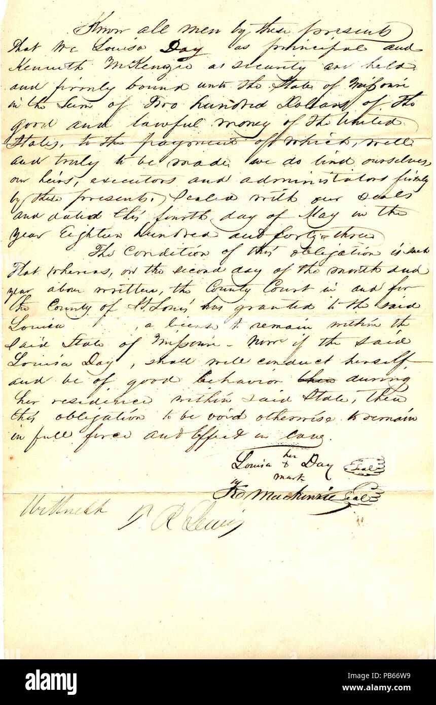 939 Louisa Day Free Negro Bond Stock Photo - Alamy