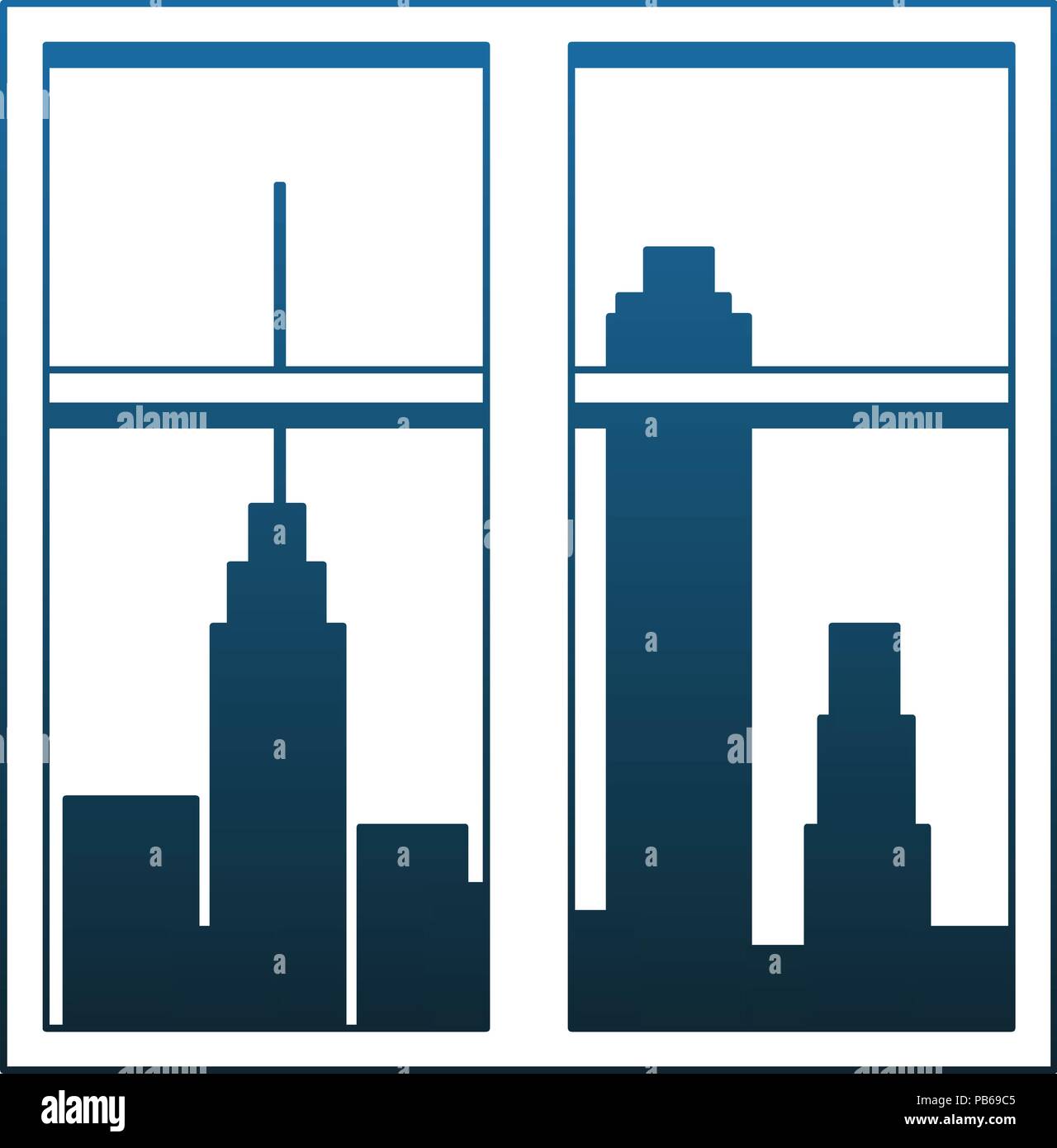 Window with cityscape view vector illustration graphic design Stock ...