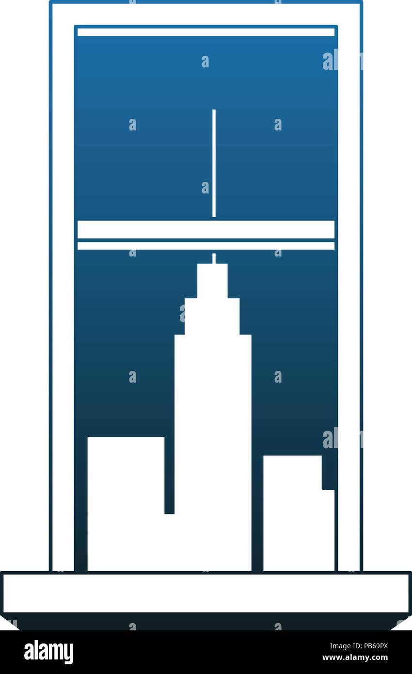 Window with cityscape view vector illustration graphic design Stock ...