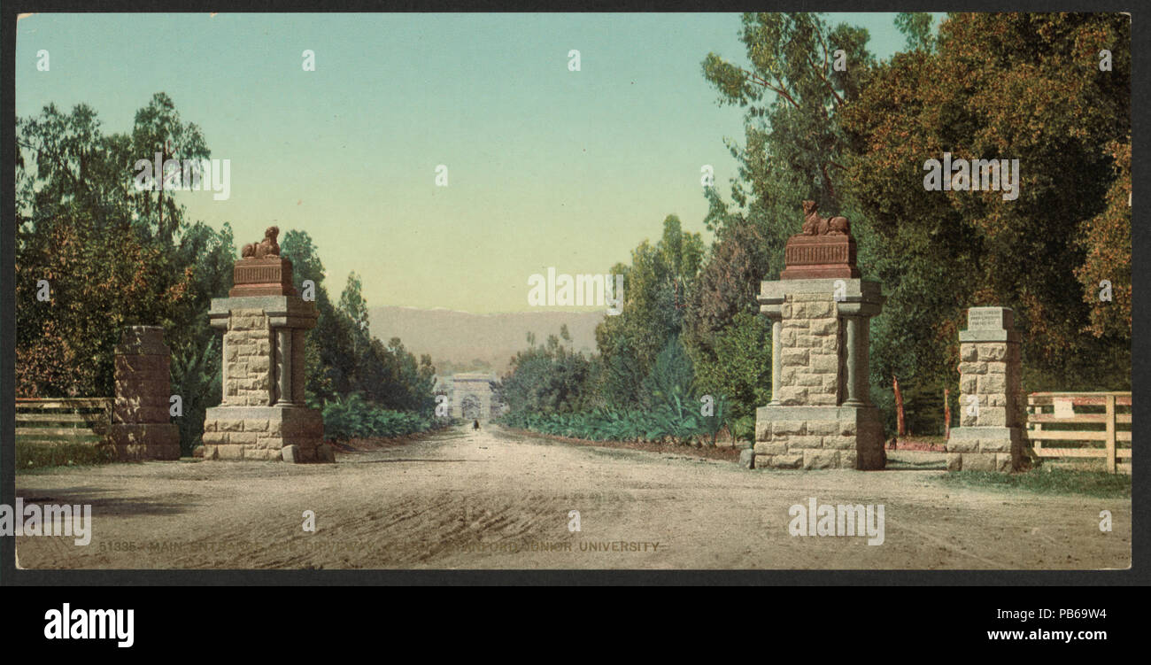. Main entrance and driveway, Leland Stanford Junior University ...