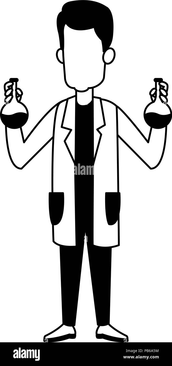 Scientific male avatar vector illustration graphic design Stock Vector ...
