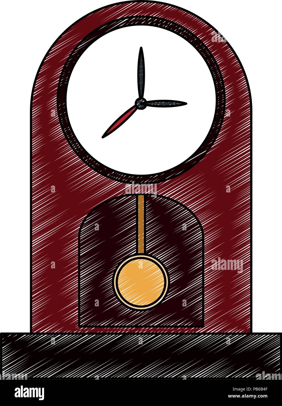 Wooden classic clock vector illustration graphic design Stock Vector ...