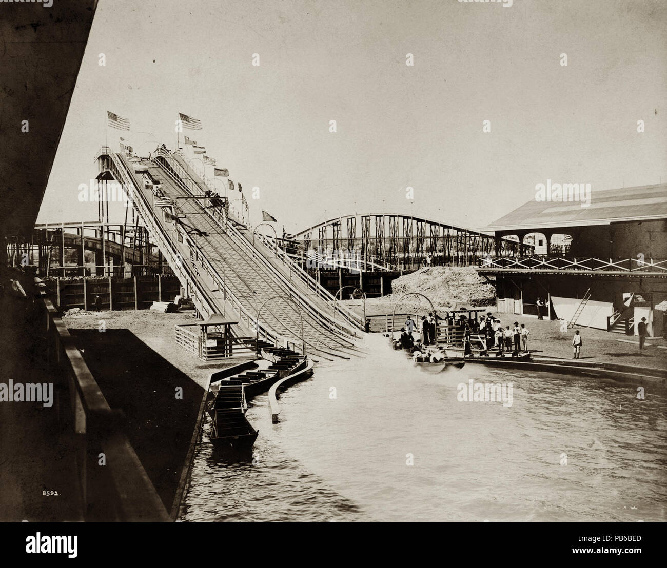 1316 Shooting the Chutes water ride on the Pike at the 1904 World's ...