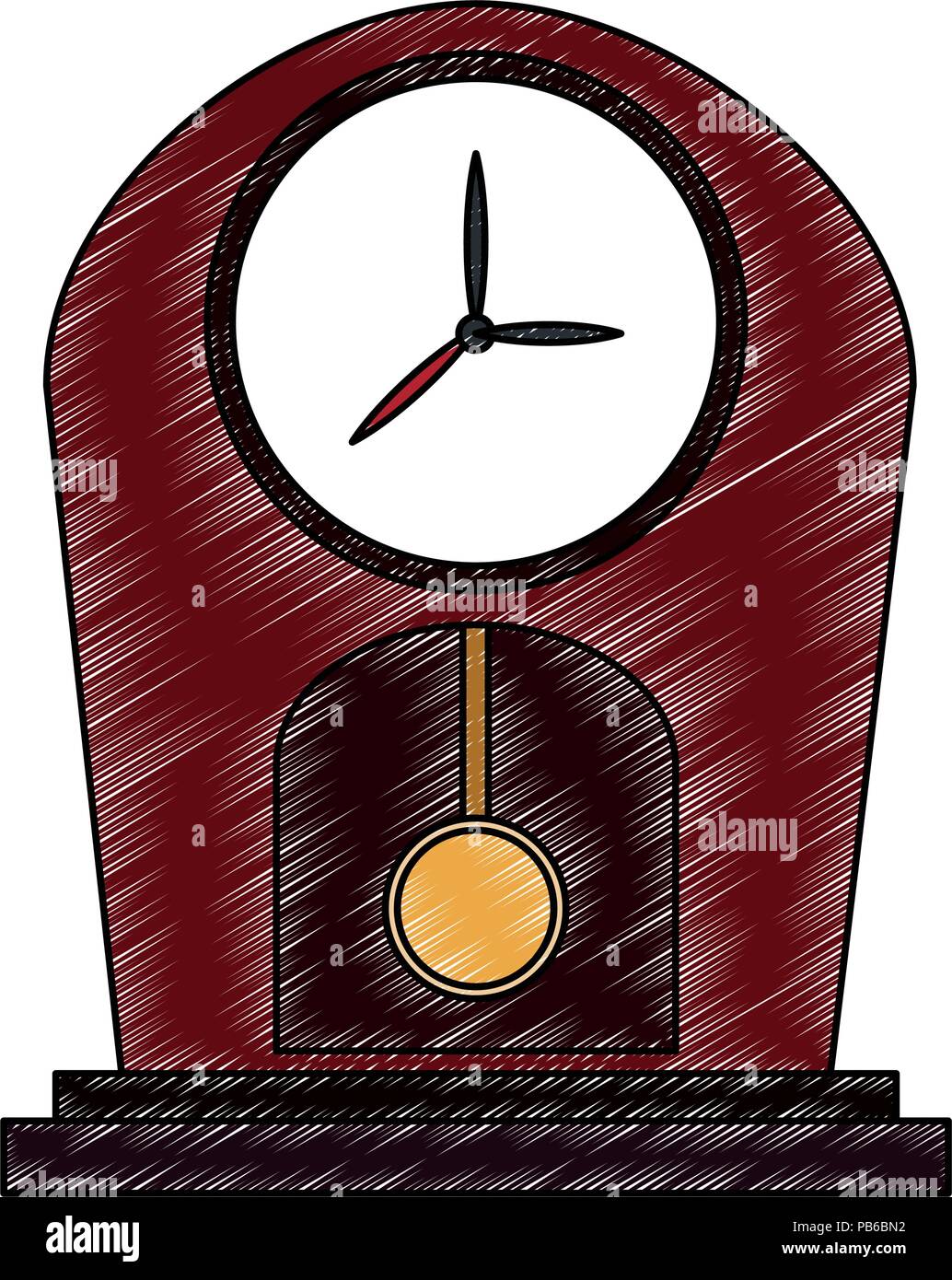 Wooden classic clock vector illustration graphic design Stock Vector ...