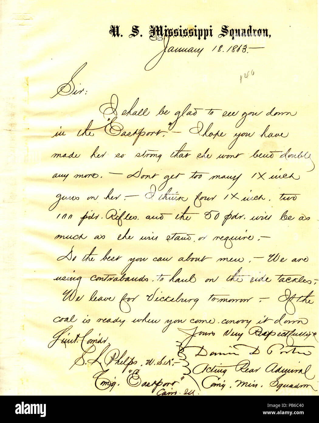 900 Letter from David D. Porter, to Seth Ledyard Phelps, U. S. S ...