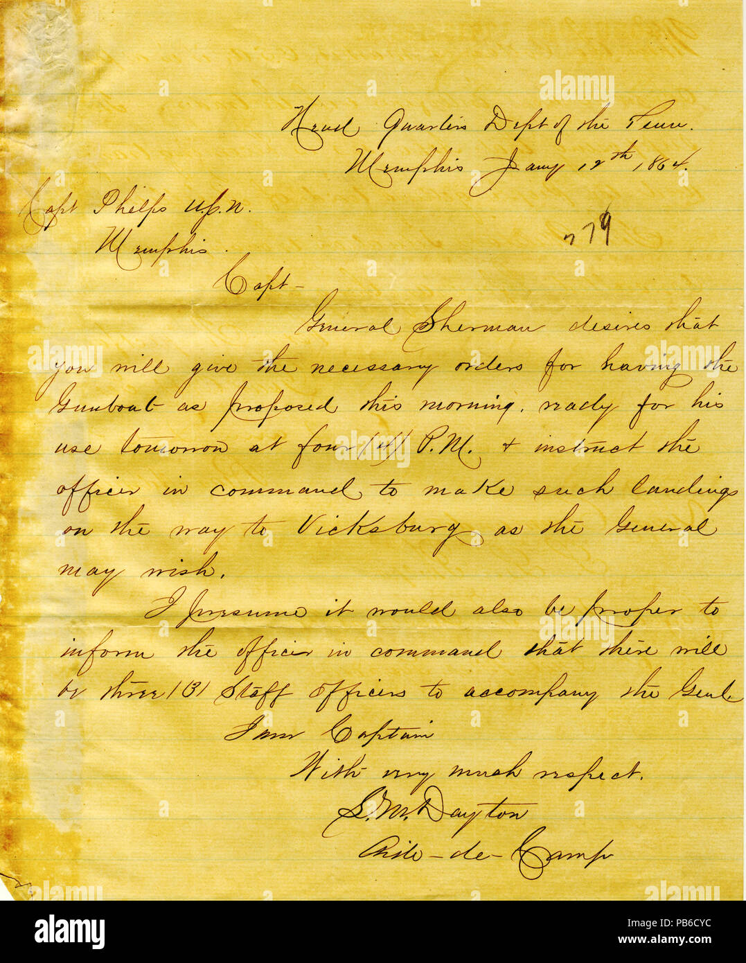 903 Letter from S. M. Dayton, Memphis, Tennessee, to Seth Ledyard ...