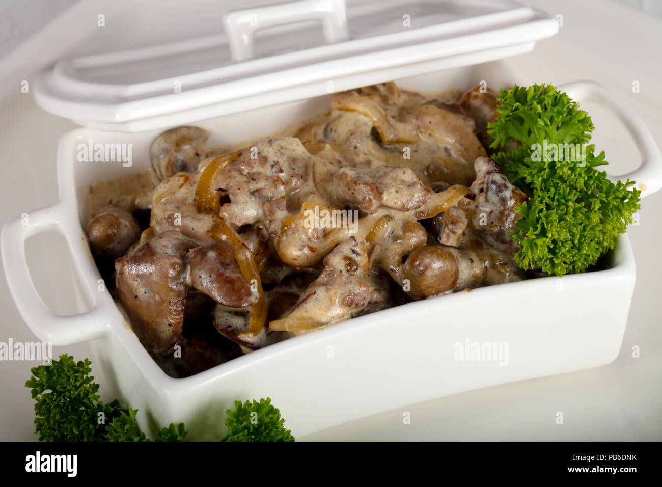 Baked Chicken offals Stock Photo - Alamy