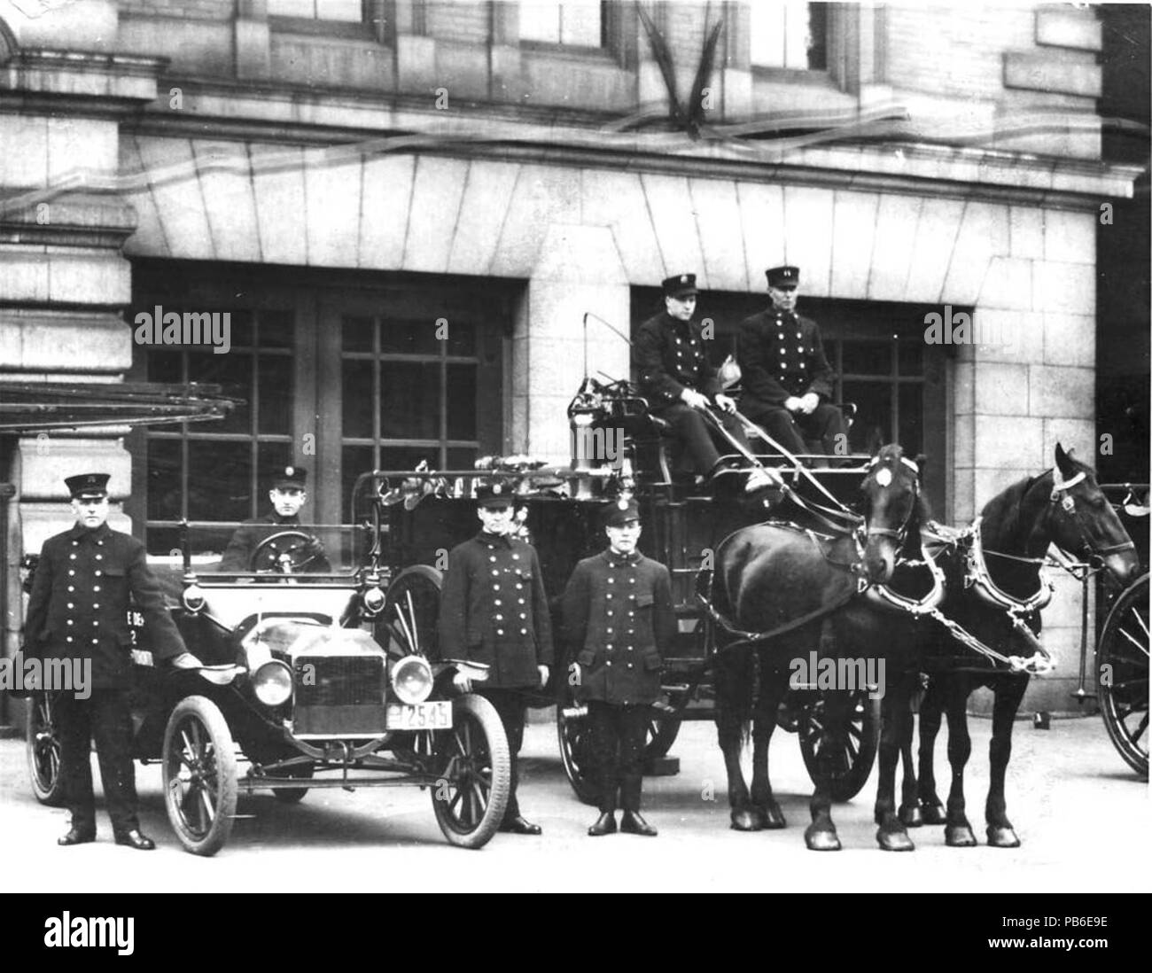 Fire engine firefighting Black and White Stock Photos & Images - Alamy