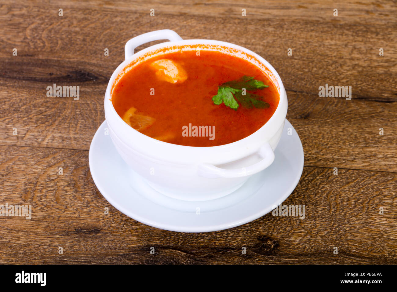 Russian Solyanka soup with parsley Stock Photo - Alamy