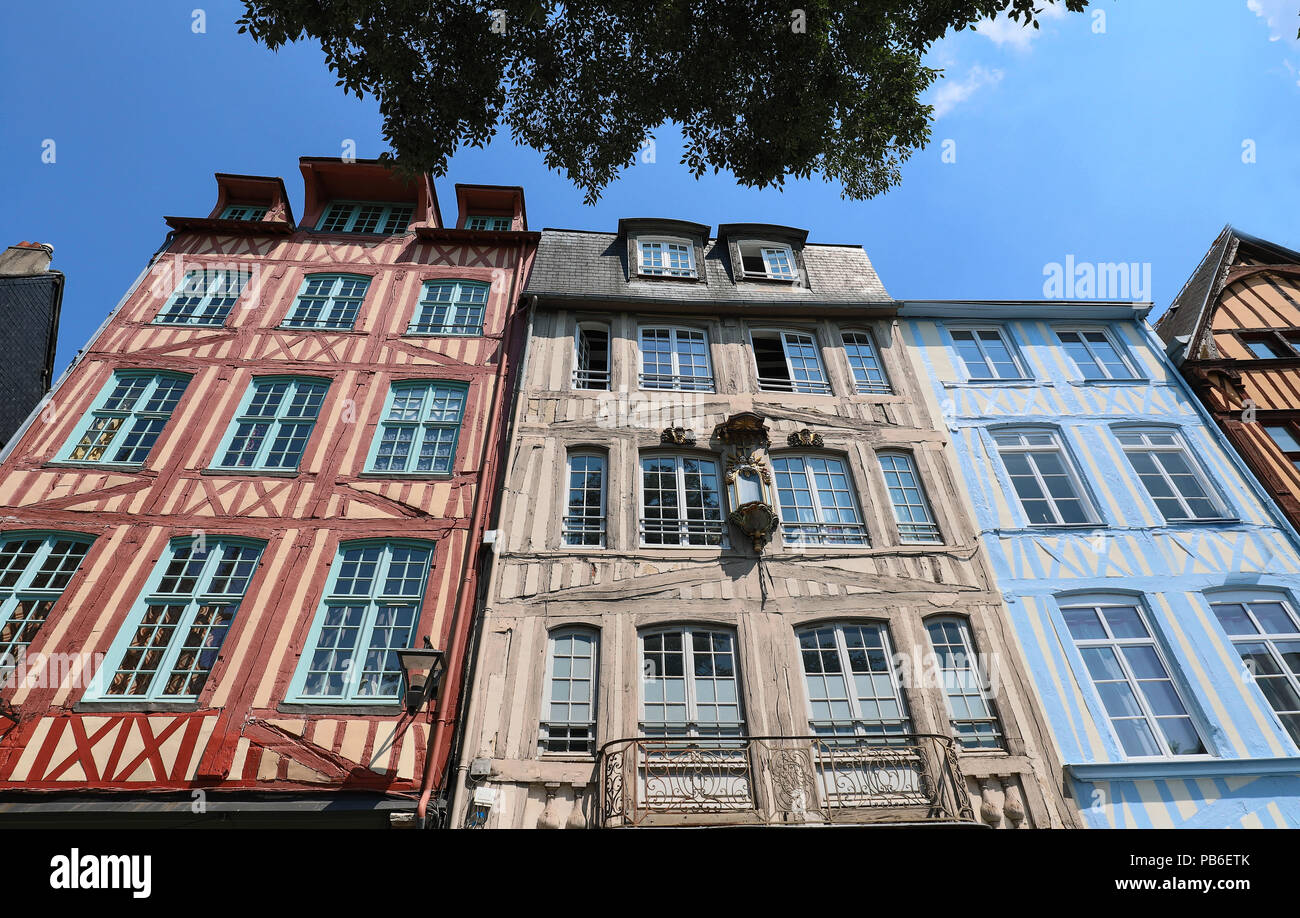 The traditional half timbered Normand houses, Normandy Stock Photo - Alamy