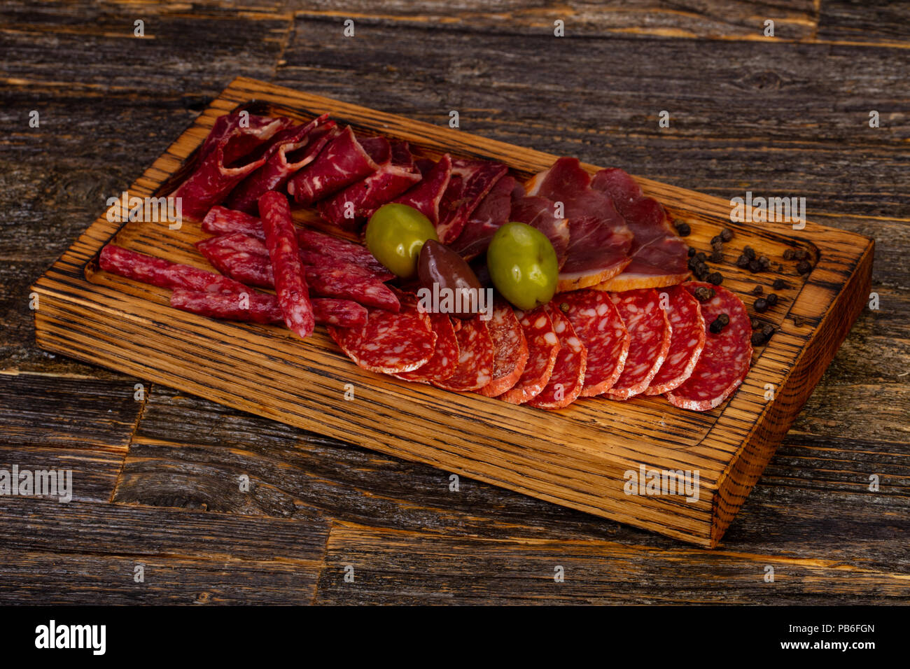 Italian meat plate mix assortment Stock Photo - Alamy