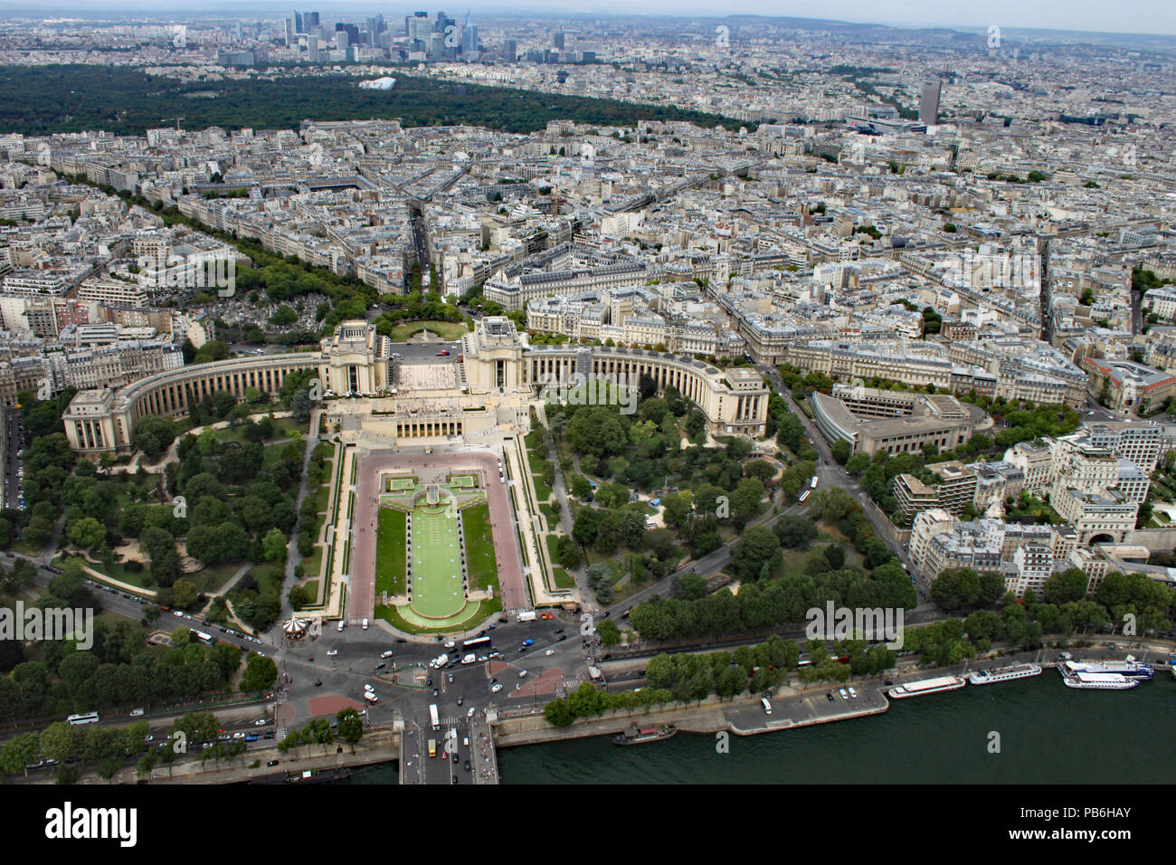 A slice of Paris and the river as seen from the Eiffel tower Stock ...