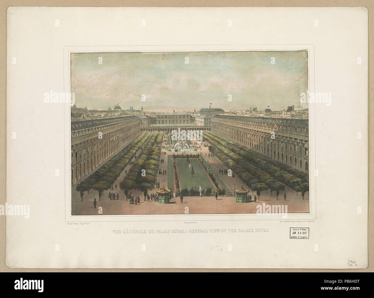1825 Vue général du palais-royal. General view of the palace royal ...