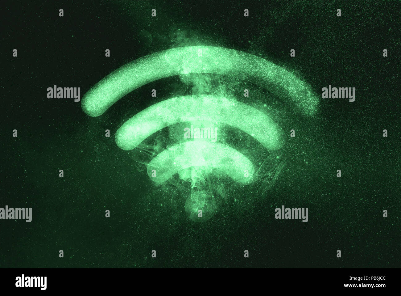 Wi-Fi symbol. Wi Fi sign. Green symbol Stock Photo - Alamy