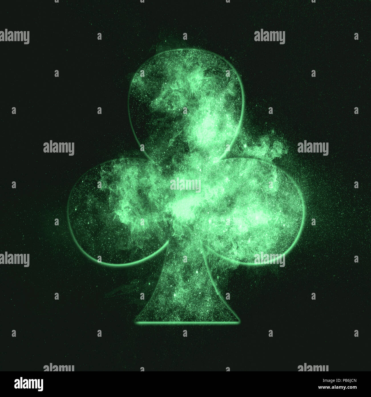 Clubs symbol. Playing card. Green symbol Stock Photo - Alamy