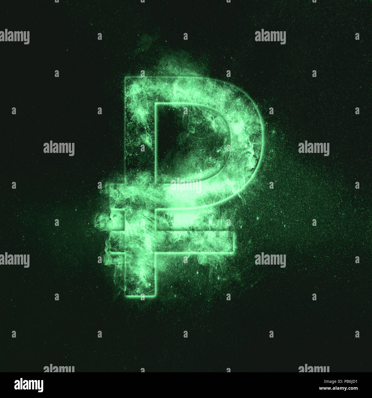 Russian Ruble symbol. Ruble Sign. Monetary currency symbol. Green ...