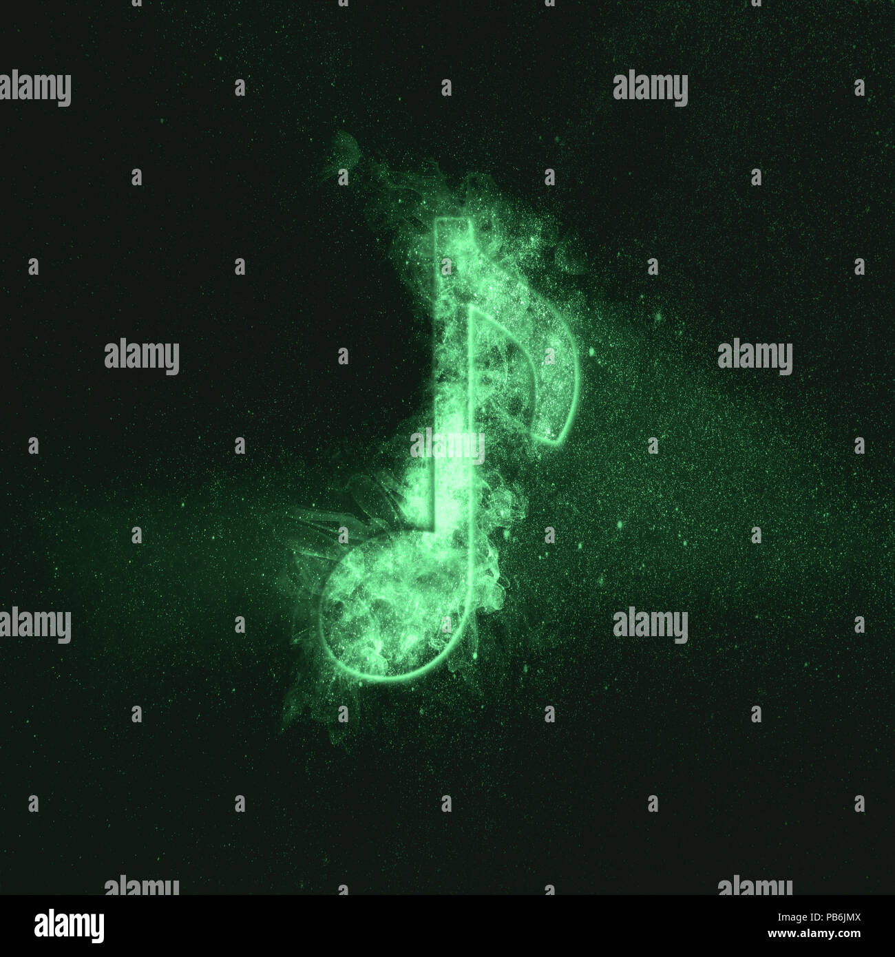 Eight music note symbol. Green symbol Stock Photo - Alamy