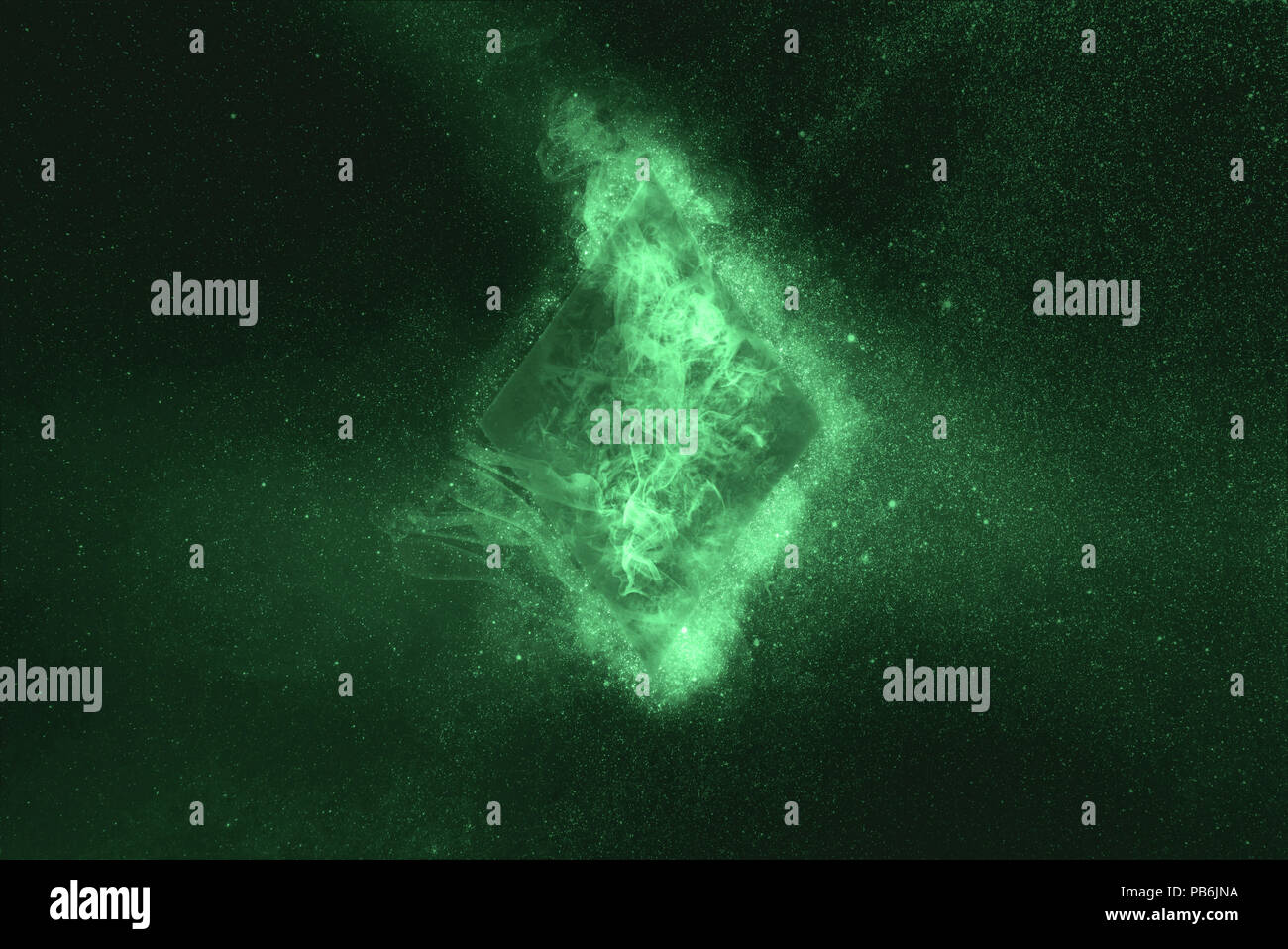 Playing card. Diamond symbol. Green symbol Stock Photo - Alamy