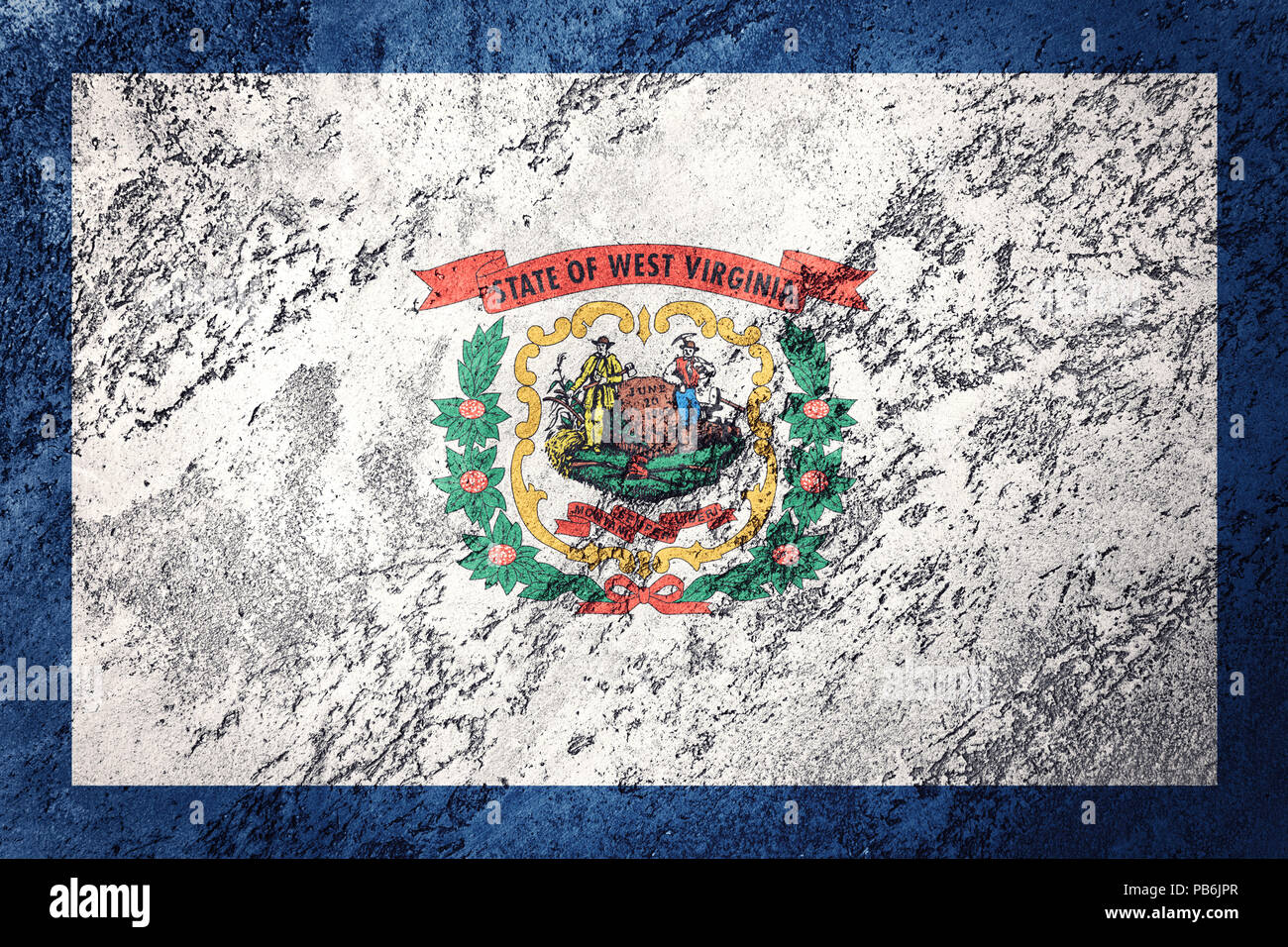Grunge West Virginia state flag. West Virginia flag background grunge ...