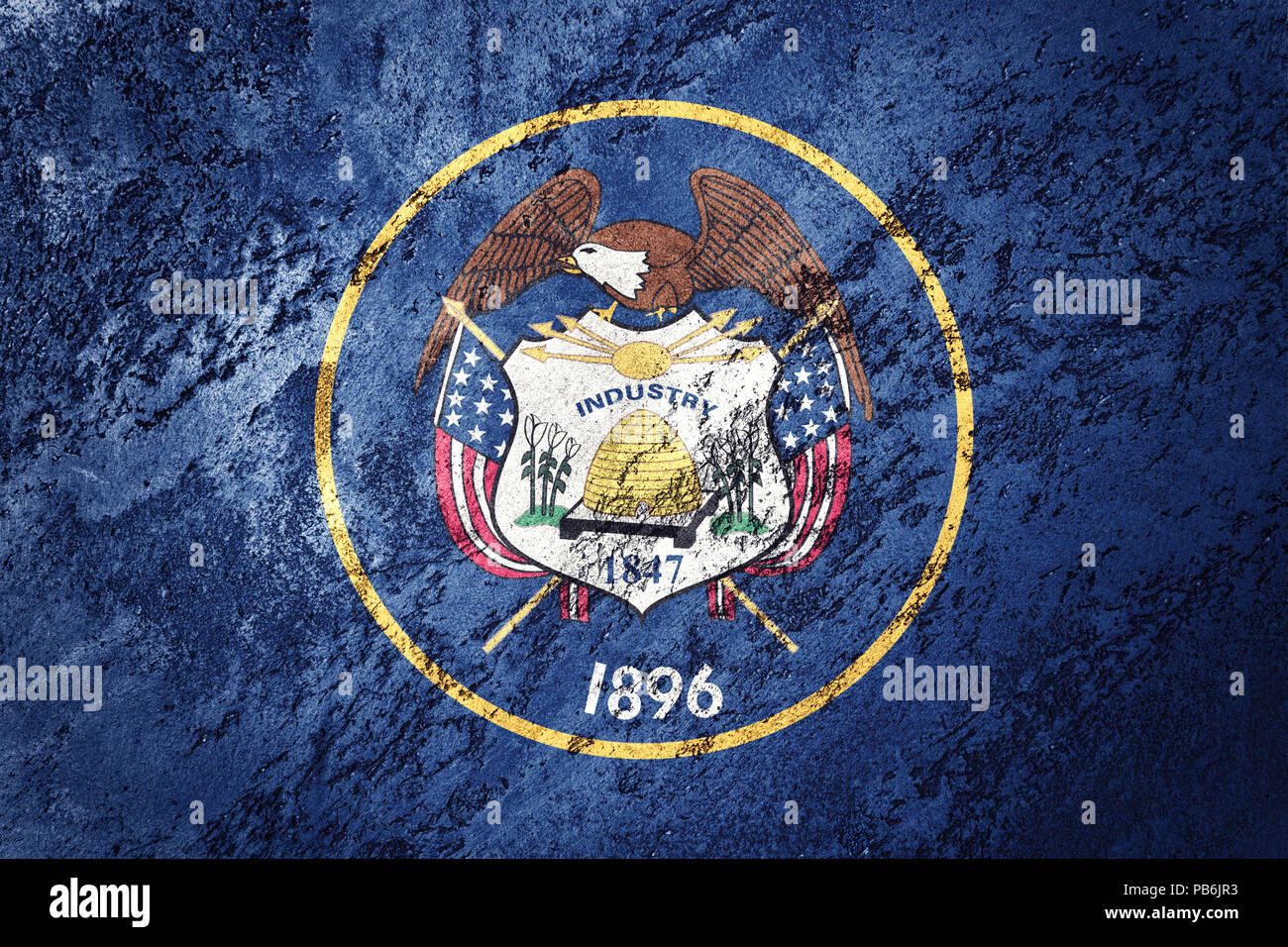 Grunge Utah state flag. Utah flag background grunge texture Stock Photo ...