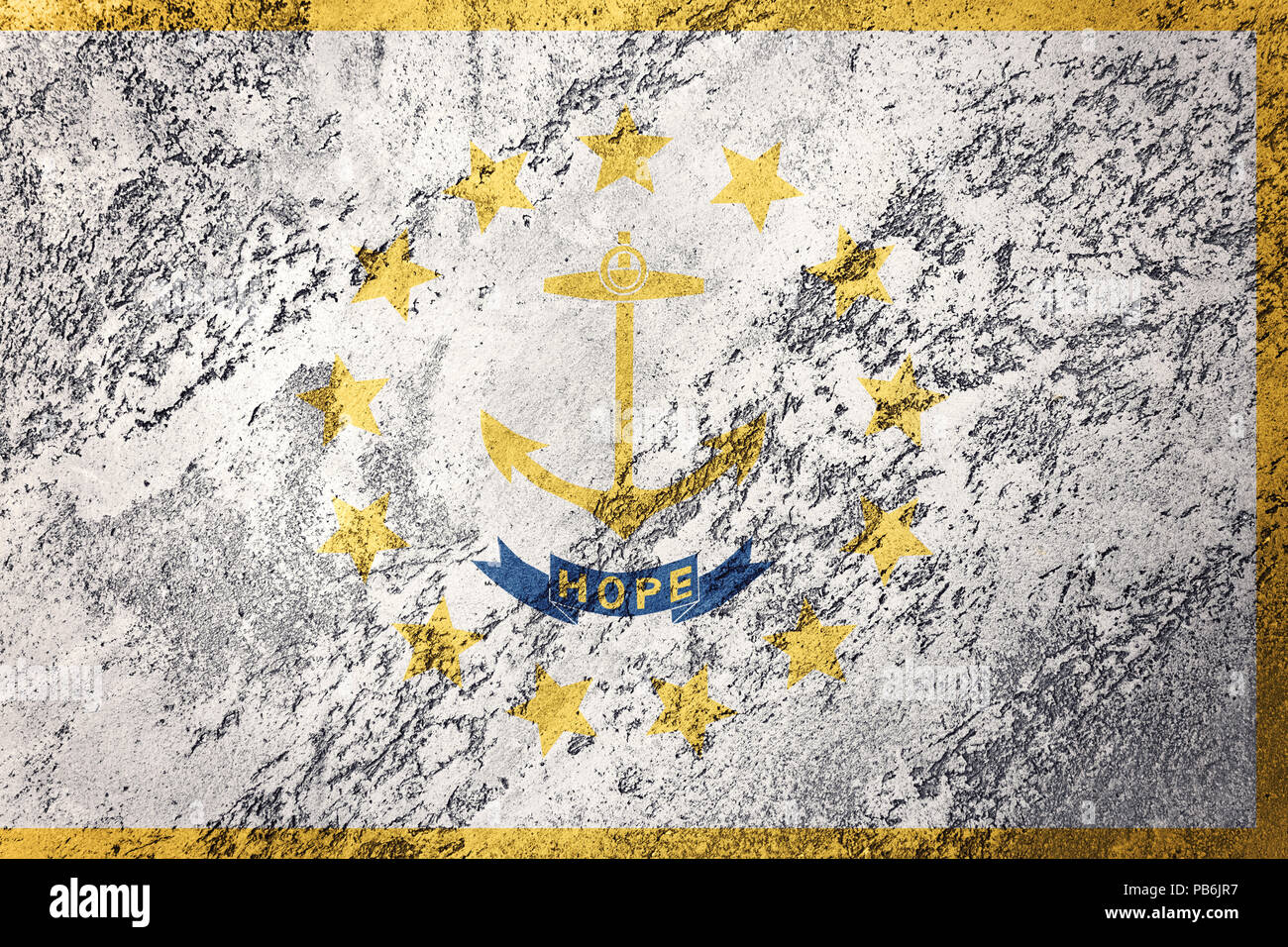 Grunge Rhode Island state flag. Rhode Island flag background grunge ...