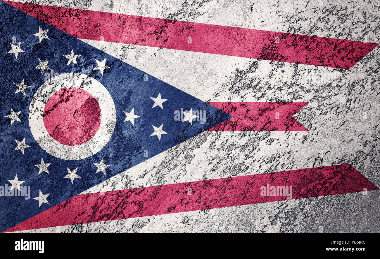 Grunge Ohio state flag. Ohio flag background grunge texture Stock Photo ...