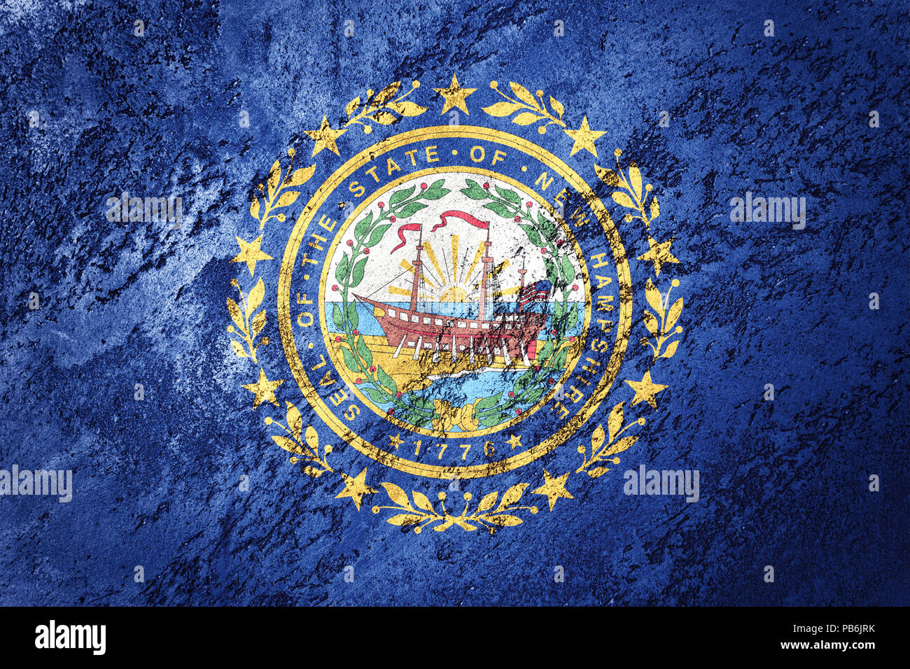 Grunge New Hampshire state flag. New Hampshire flag background grunge ...