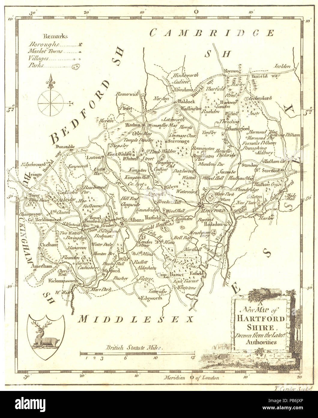 Hertfordshire map hi-res stock photography and images - Alamy