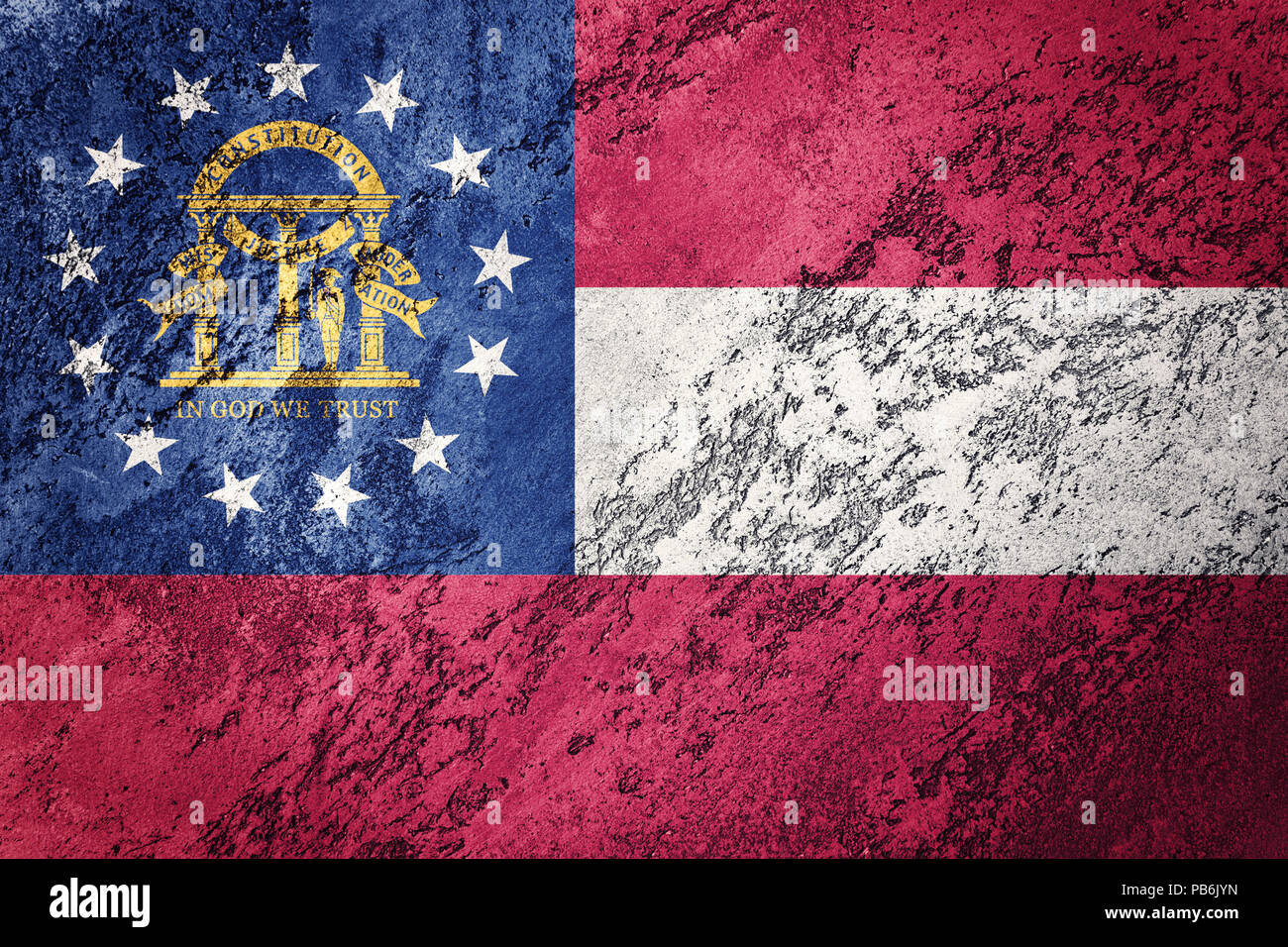 Grunge Georgia state flag. Georgia flag background grunge texture Stock ...