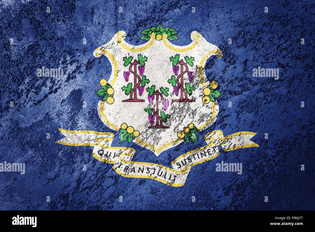 Grunge Connecticut state flag. Connecticut flag background grunge ...