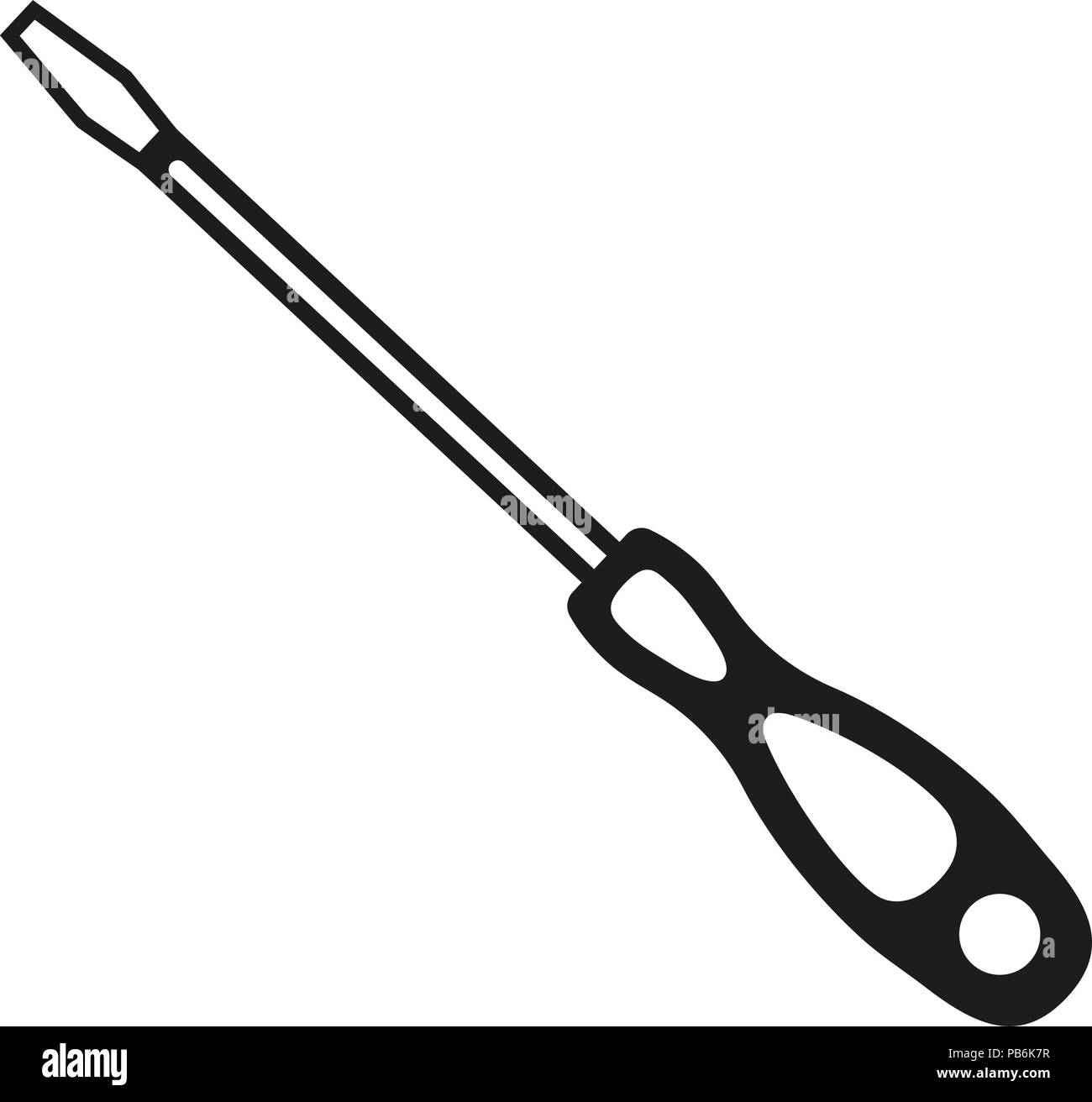 Black and white flathead screwdriver silhouette Stock Vector Image ...