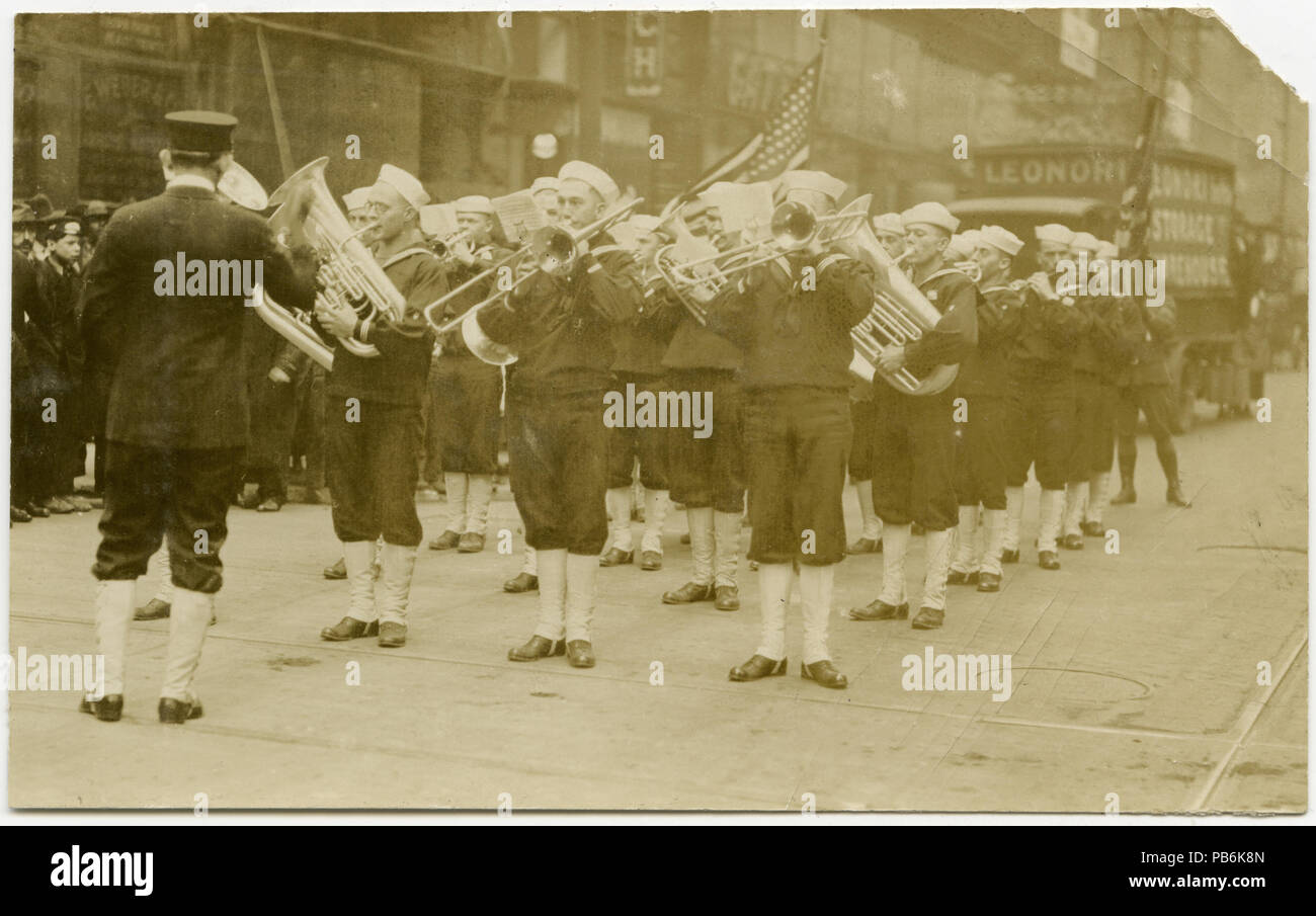 1283 Sailors Playing Instruments in a Band Participating in a Parade ...