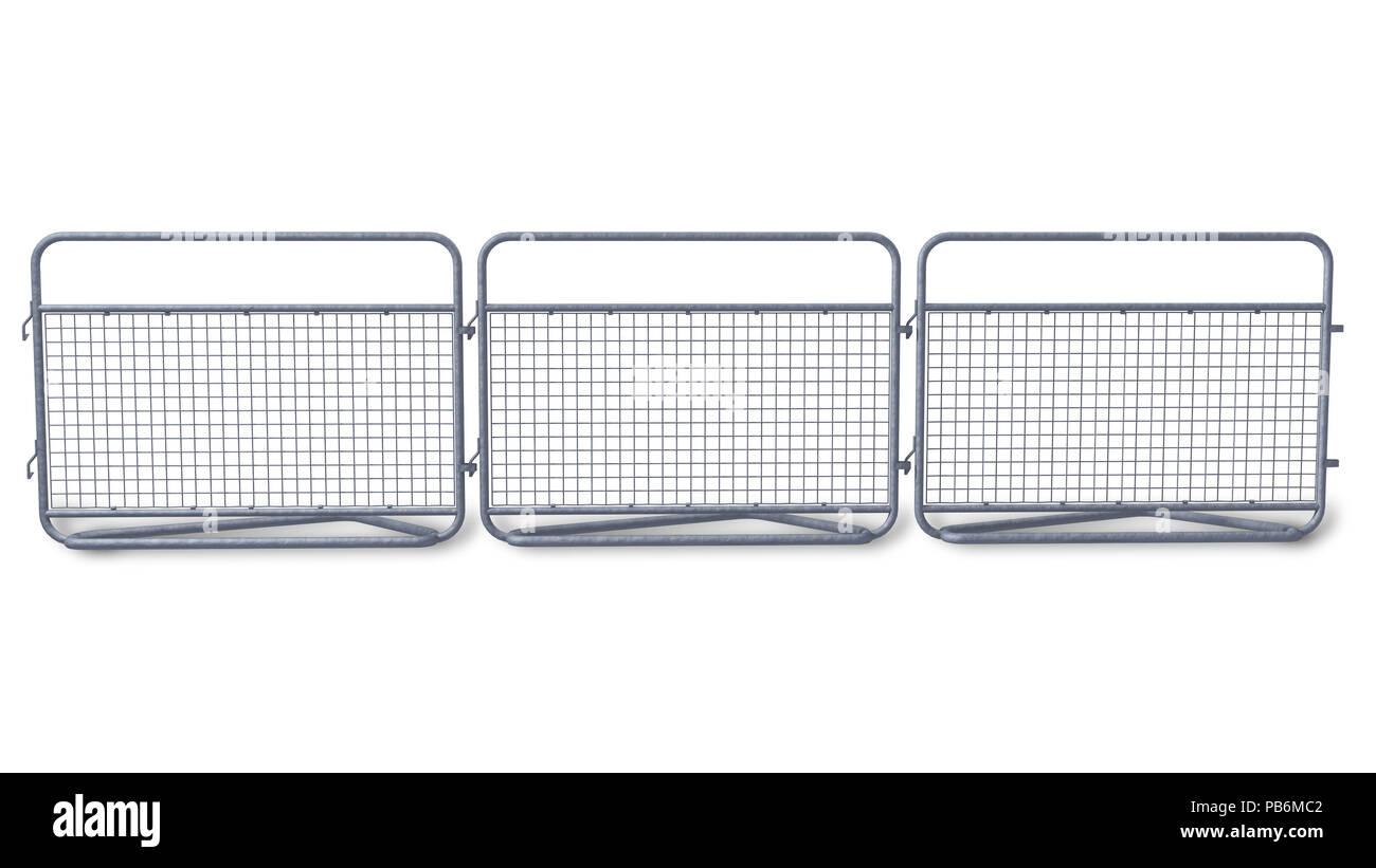 galvanized steel barrier for crowds or construction Stock Photo - Alamy