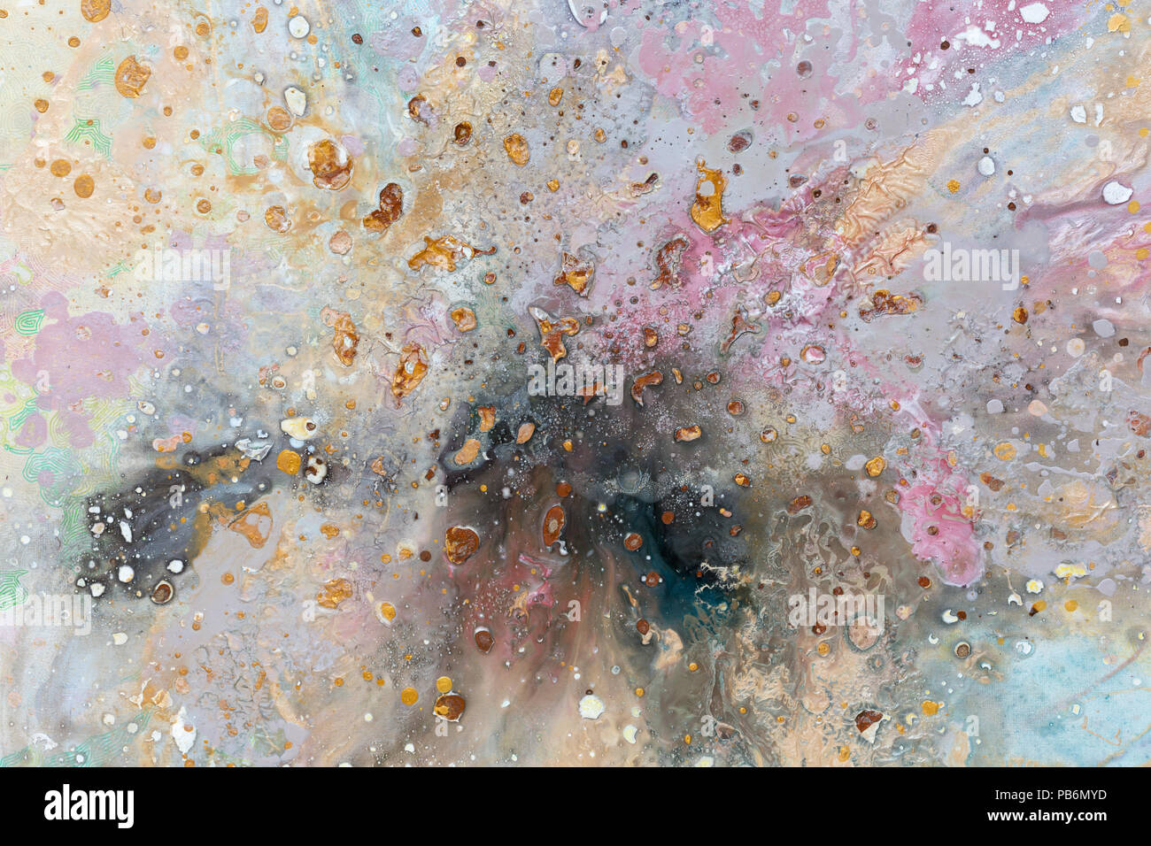 Abstract painting. Different spots on colorful backround. Oil pa Stock ...