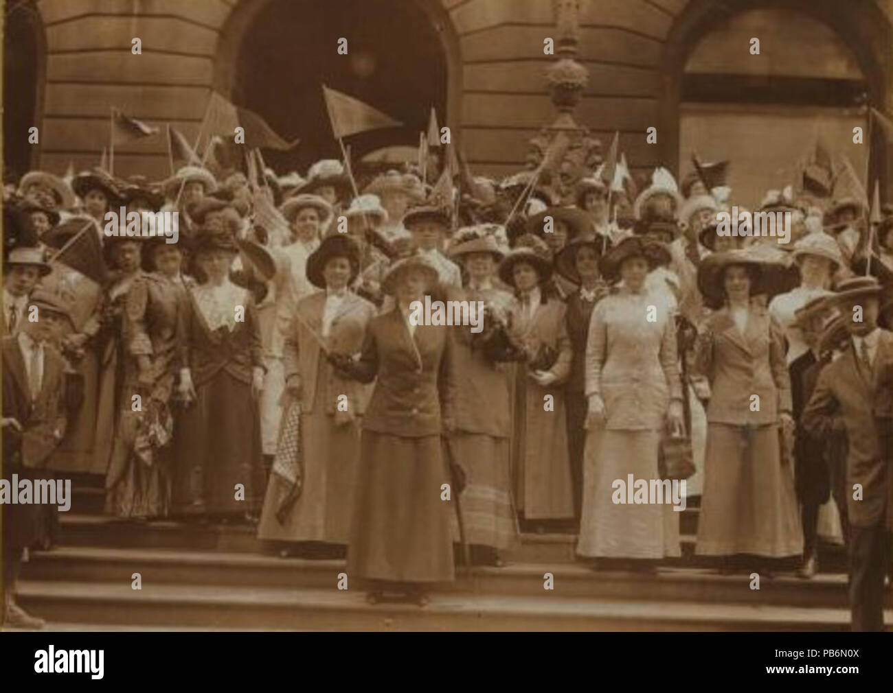. English: Woman suffrage - [Group portrait of suffragettes who took ...