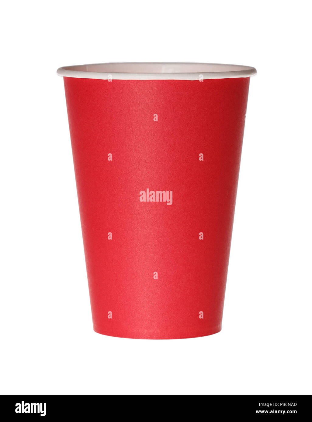 Red paper cup isolated on white Stock Photo - Alamy