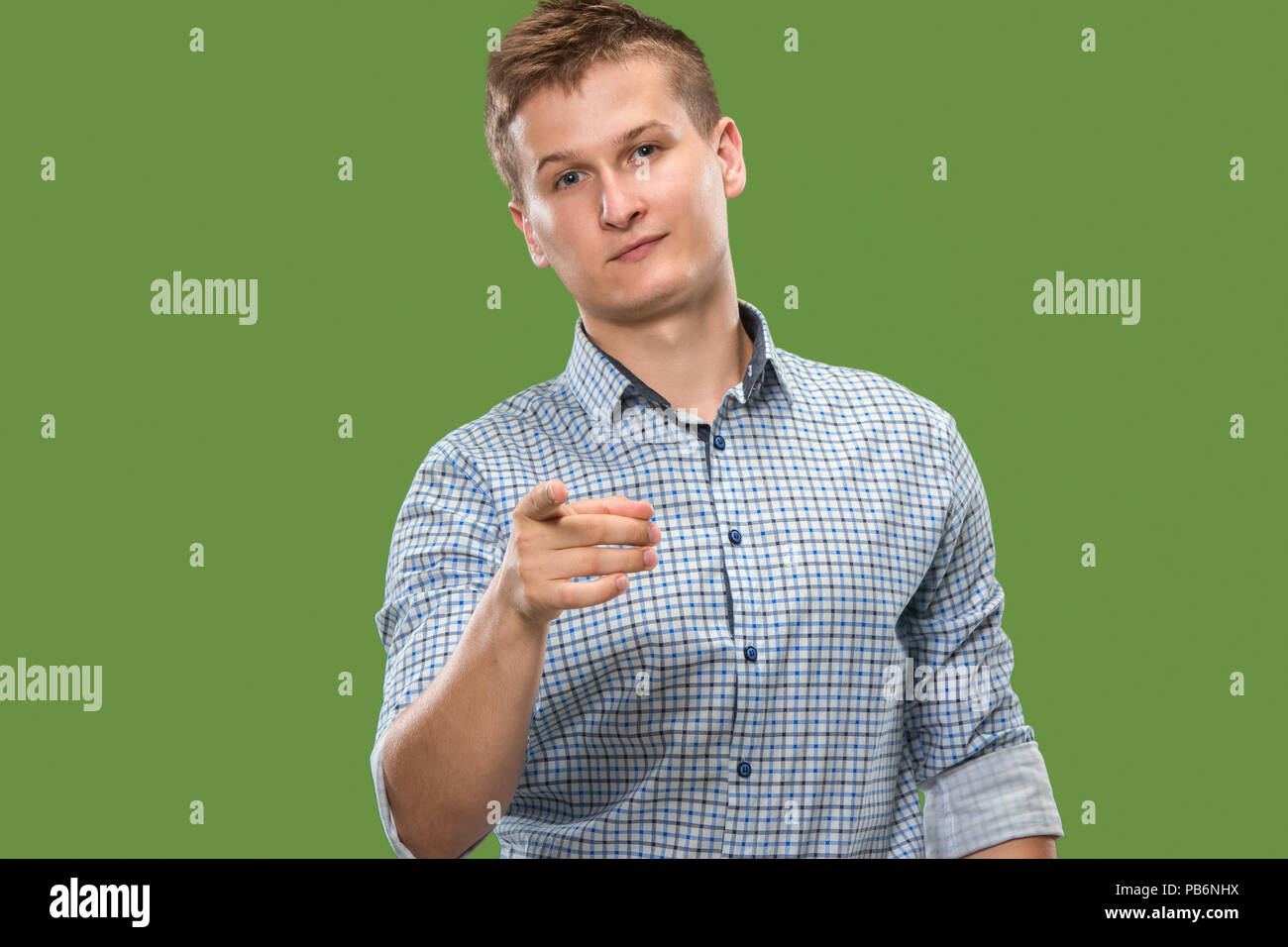 The overbearing businessman point you and want you, half length closeup ...