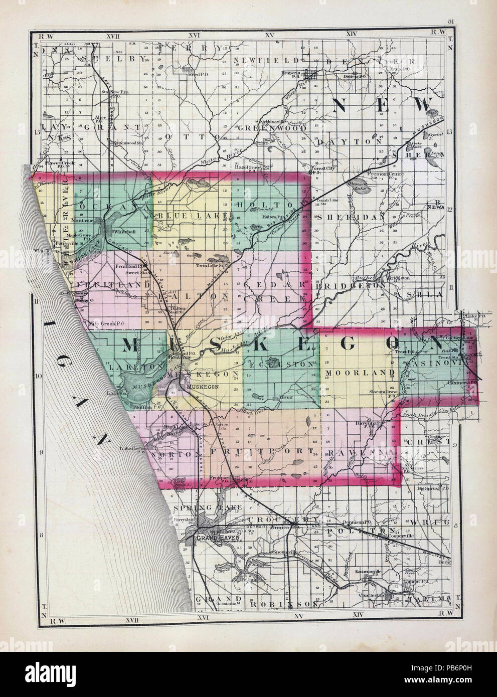 Muskegon michigan map hi-res stock photography and images - Alamy