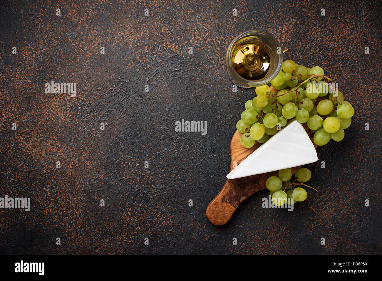 Cheese brie, grape and wine Stock Photo - Alamy