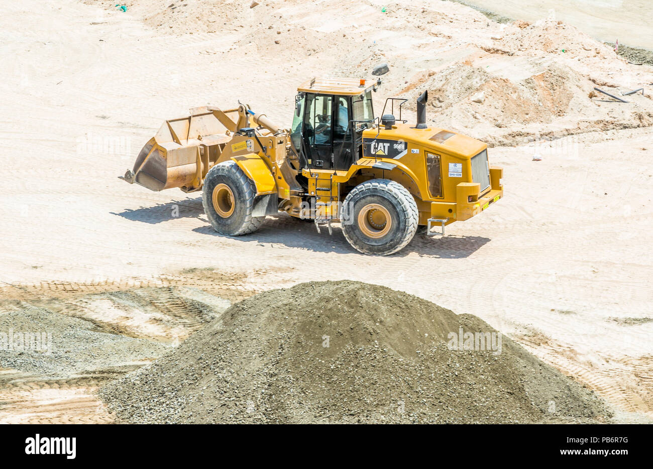 CAT earth mover at a construction site Stock Photo - Alamy