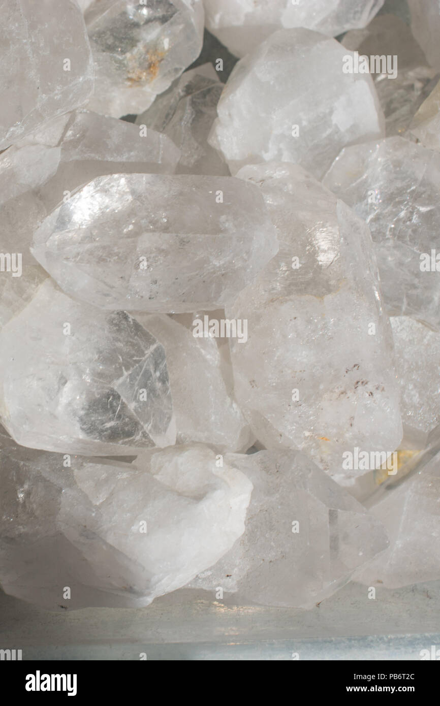 crystal quartz gem stone as natural mineral rock specimen Stock Photo ...