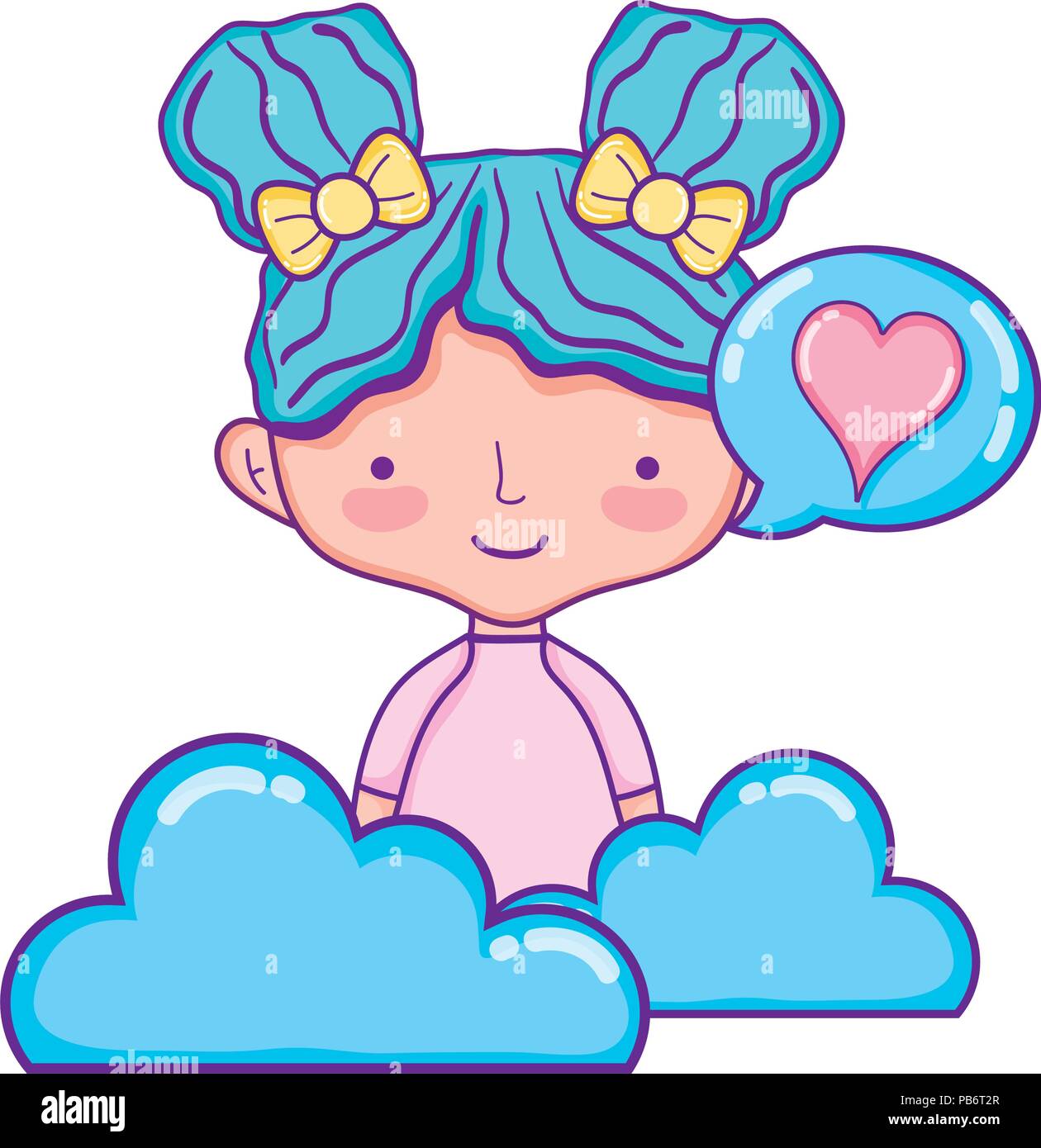 happy woman with heart inside chat bubble Stock Vector Image & Art - Alamy