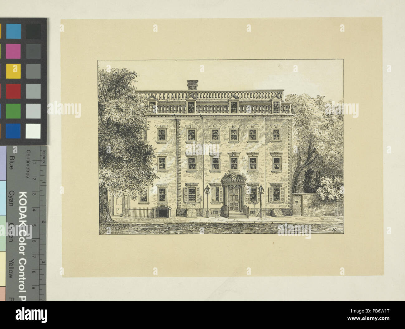 1711 The Walton house, Pearl Street. Large tree on walk to left to left ...