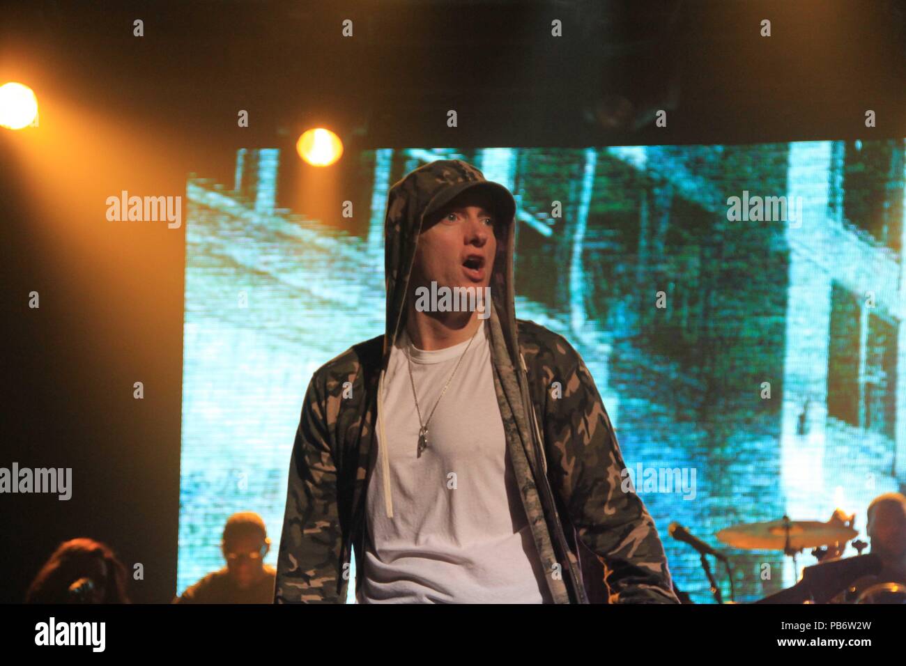 EMINEM concert at G-Shock 30th Anniversary Party at Basketball city ...