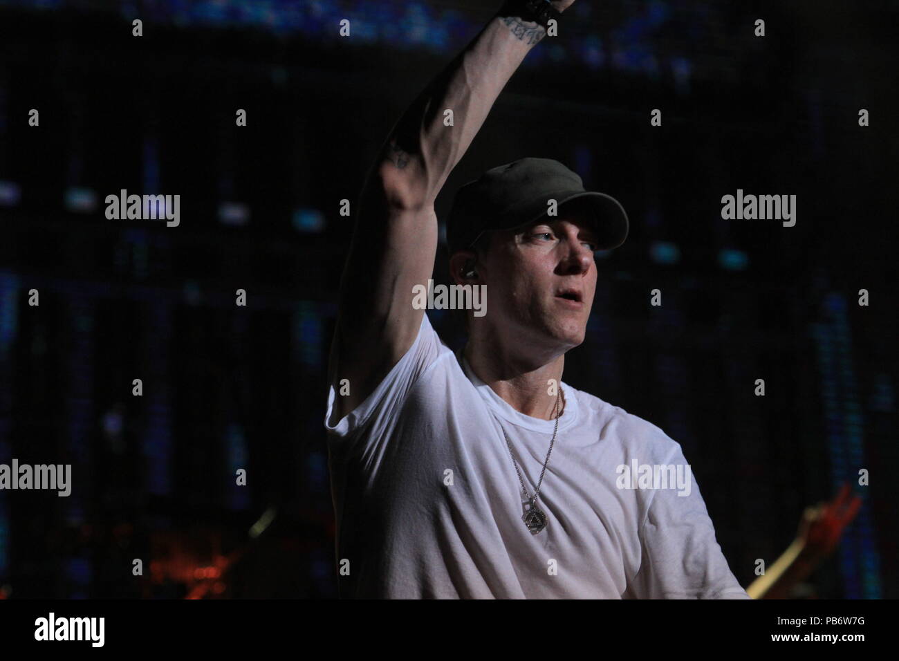 EMINEM concert at G-Shock 30th Anniversary Party at Basketball city ...